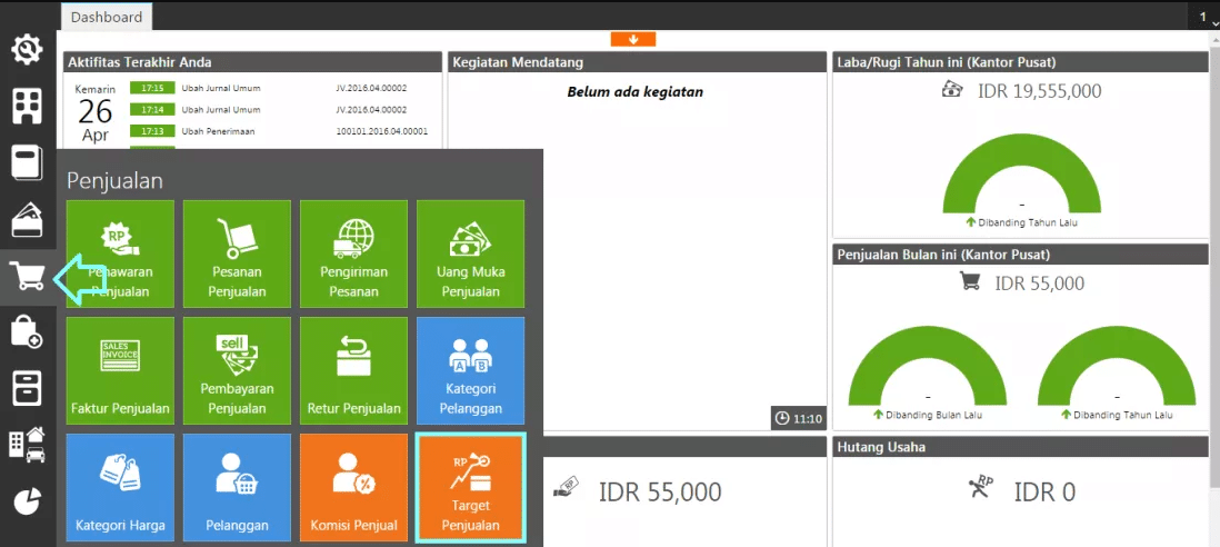 Target Penjualan Barang Pada Accurate Online