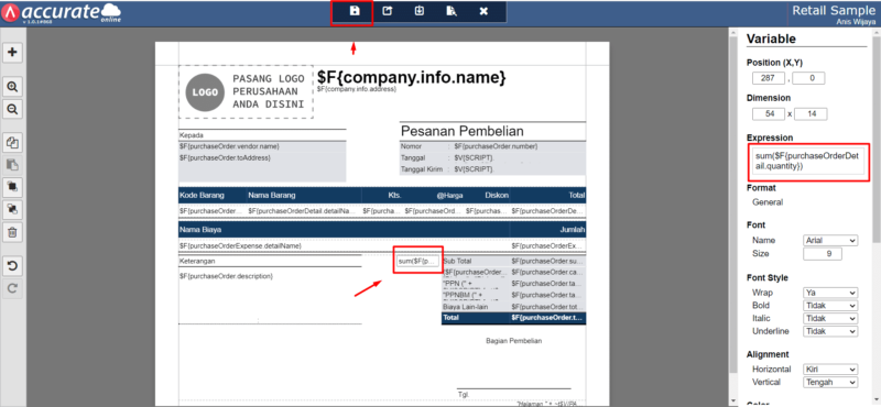 Cara Menampilkan Total Qty Pada Purchase Order
