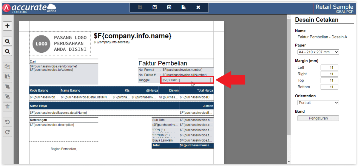 Cara Menampilkan Nama Hari Pada Desain Cetakan